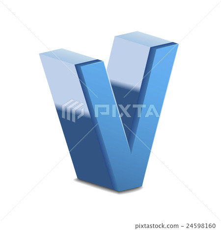 3d blue letter V - Stock Illustration [24598160] - PIXTA