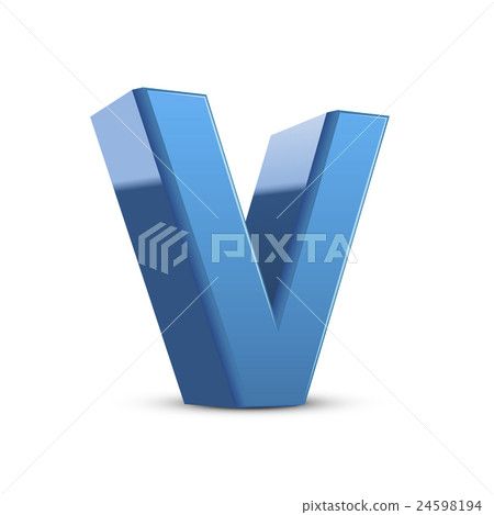 3d blue letter V - Stock Illustration [24598194] - PIXTA