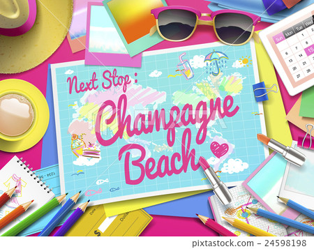 Champagne Beach on map - Stock Illustration [24598198] - PIXTA