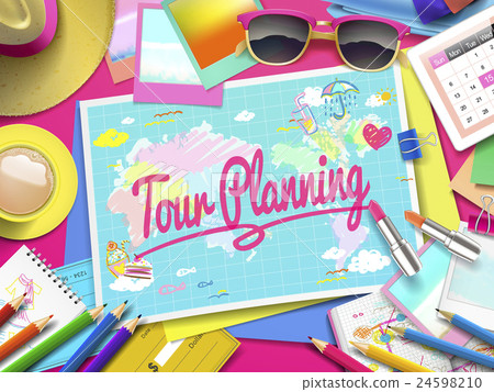 Tour Planning on map - Stock Illustration [24598210] - PIXTA