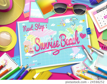 Sunrise Beach on map - Stock Illustration [24598252] - PIXTA