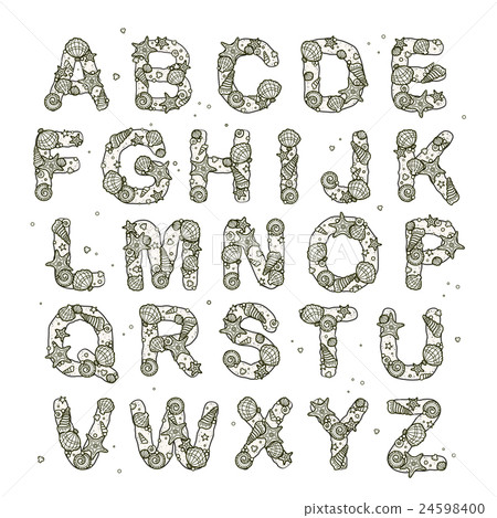 sand shell alphabet - Stock Illustration [24598400] - PIXTA