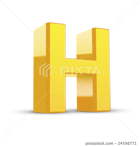 3d yellow letter H - Stock Illustration [24598771] - PIXTA