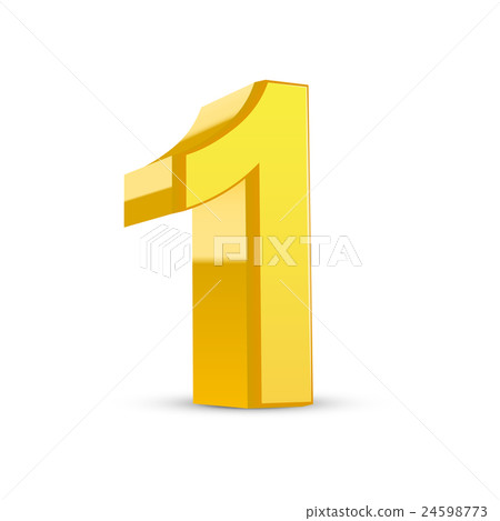 3d shiny yellow number 1 - Stock Illustration [24598773] - PIXTA