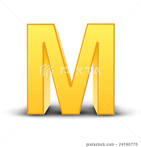 3d yellow letter M - Stock Illustration [24598778] - PIXTA