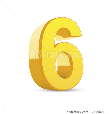 3d shiny yellow number 6 - Stock Illustration [24598789] - PIXTA