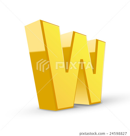 3d yellow letter W - Stock Illustration [24598827] - PIXTA