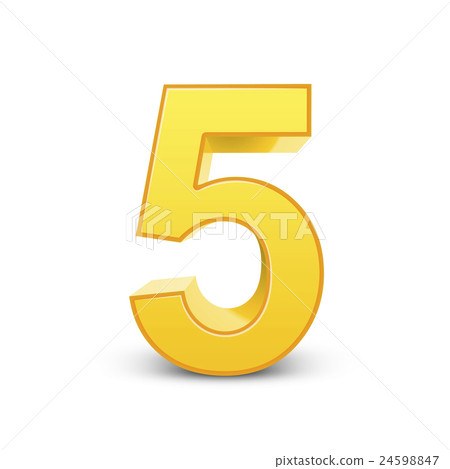 3d shiny yellow number 5 - Stock Illustration [24598847] - PIXTA