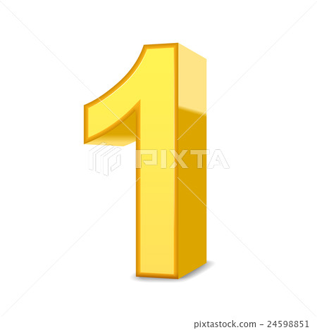 3d shiny yellow number 1 - Stock Illustration [24598851] - PIXTA