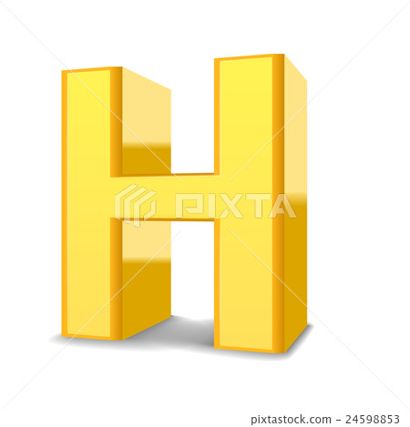 3d yellow letter H - Stock Illustration [24598853] - PIXTA