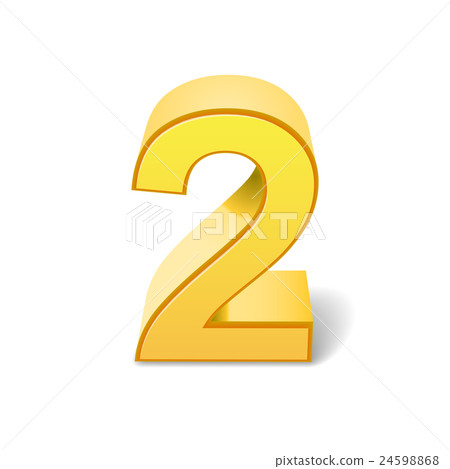 3d shiny yellow number 2 - Stock Illustration [24598868] - PIXTA