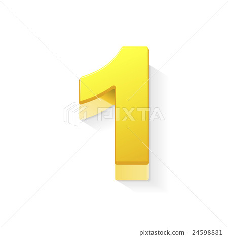 3d shiny yellow number 1 - Stock Illustration [24598881] - PIXTA