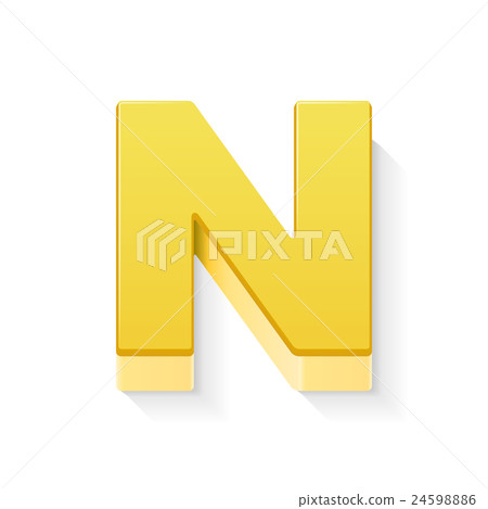 3d yellow letter N - Stock Illustration [24598886] - PIXTA