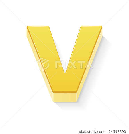 3d yellow letter V - Stock Illustration [24598890] - PIXTA