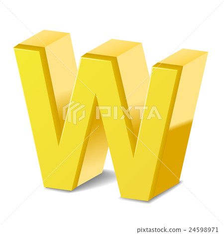 3d yellow letter W - Stock Illustration [24598971] - PIXTA