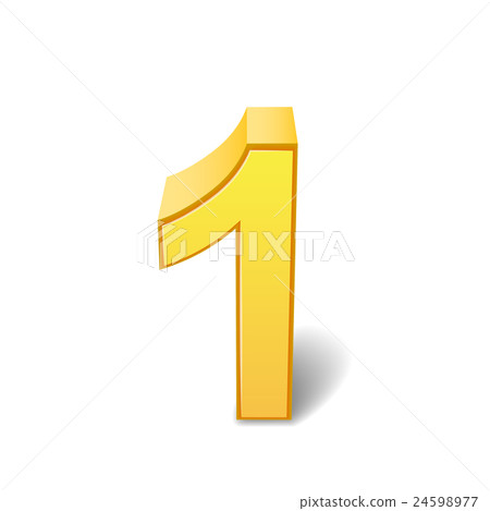 3d shiny yellow number 1 - Stock Illustration [24598977] - PIXTA