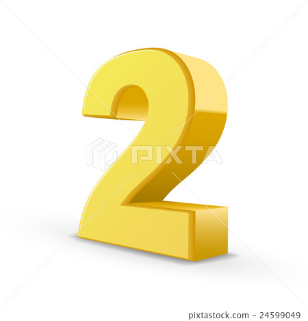 3d shiny yellow number 2-插圖素材 [24599049] - PIXTA圖庫