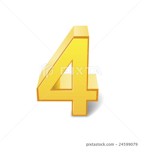 3d shiny yellow number 4 - Stock Illustration [24599079] - PIXTA