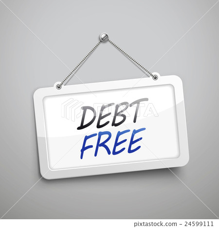 debt free hanging sign - Stock Illustration [24599111] - PIXTA