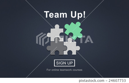 Team Up Teamwork Collaboration Togetherness... - Stock Illustration ...