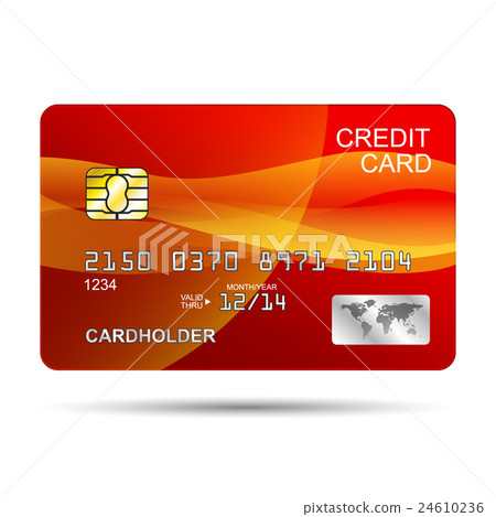 Red Credit Card - Stock Illustration [24610236] - PIXTA