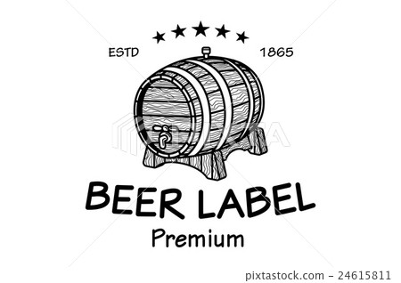 cask sketch. Set of Vintage Logo Templates Beer - Stock Illustration ...