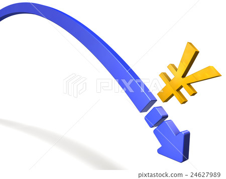 Abstract 3DCG illustration of price collapse - Stock Illustration ...