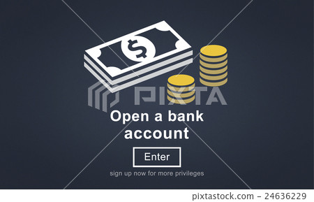 Open a Bank Account Banking Savings Financial... - Stock Illustration ...