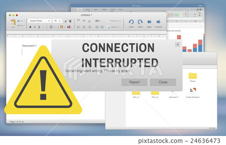 Attention Alert Connection Interrupted Warning... - Stock Illustration ...