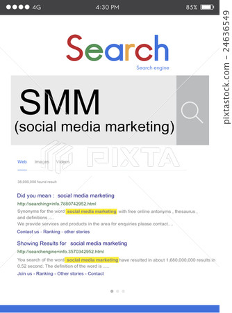 SMM Social Media Marketing Advertising Online... - Stock Illustration ...