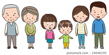 Three generations family - Stock Illustration [24646240] - PIXTA