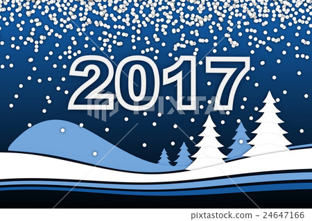 New Year's card and 2017 sign - Stock Illustration [24647166] - PIXTA