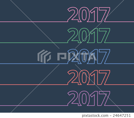 vector colorful new year inscription 2017 sign - Stock Illustration ...