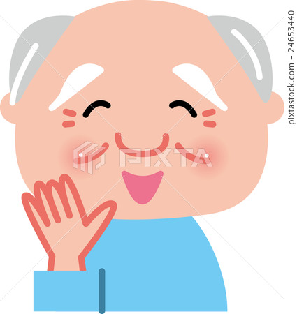 Senior grandpa smiling face - Stock Illustration [24653440] - PIXTA