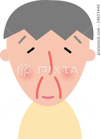 Senior grandpa smiling face - Stock Illustration [24653449] - PIXTA