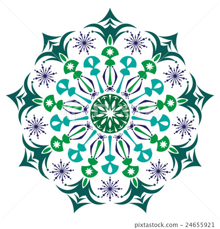 Abstract flower isolated ornamental round pattern. - Stock Illustration ...