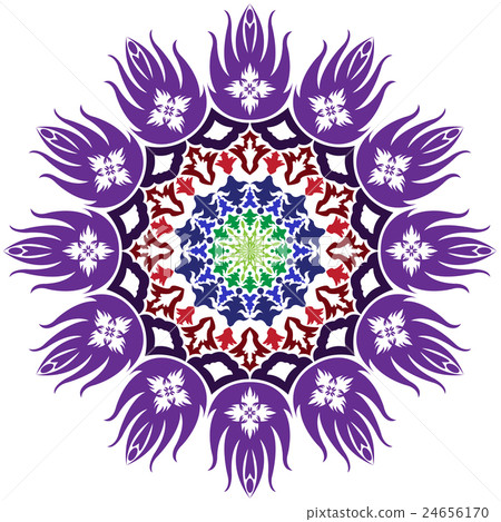 Abstract flower isolated ornamental round pattern. - Stock Illustration ...