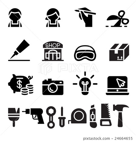 DIY , Workshop , Craftsman , craft icon set - Stock Illustration ...