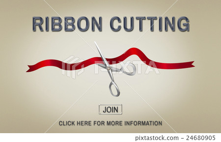 New Business Ribbon Cutting Celebration Event... - Stock Illustration ...