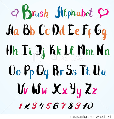 Hand drawn font. Handwritten alphabet letters - Stock Illustration ...
