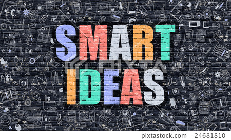 Smart Ideas Concept with Doodle Design Icons. - Stock Illustration ...