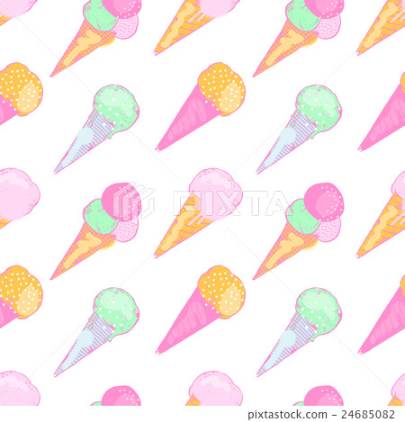 Vector illustration with cute hand-drawn ice - Stock Illustration ...