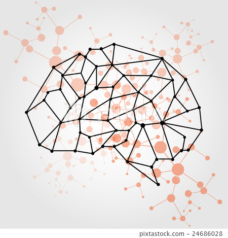 Vector brain mesh concept of the human. - Stock Illustration [24686028 ...