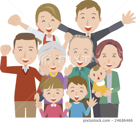 Genki 4 Generation Family Collection Illustration - Stock Illustration ...