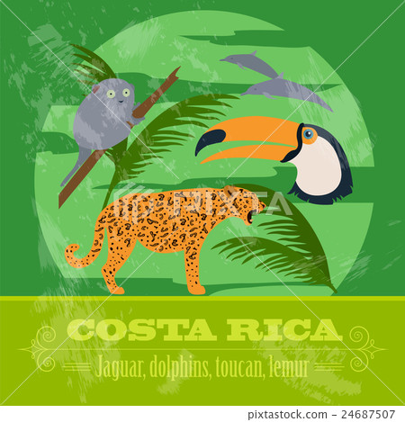 Costa Rica national symbols - Stock Illustration [24687507] - PIXTA