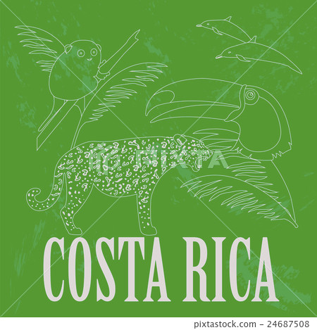 Costa Rica national symbols - Stock Illustration [24687508] - PIXTA