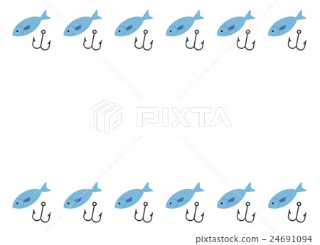 Fish and hook frame - Stock Illustration [24691094] - PIXTA