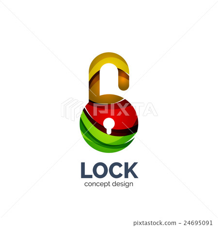 Vector creative abstract lock logo created with - Stock Illustration ...