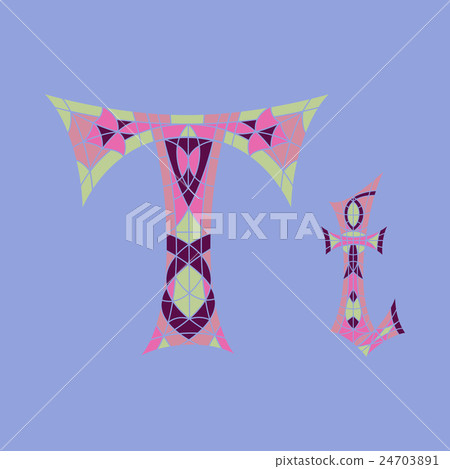 Low poly letter T in colored mosaic polygon - Stock Illustration ...