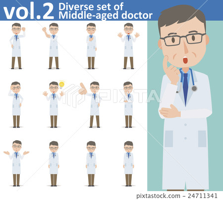 Medium middle-aged male doctor vol.2 wearing... - Stock Illustration ...